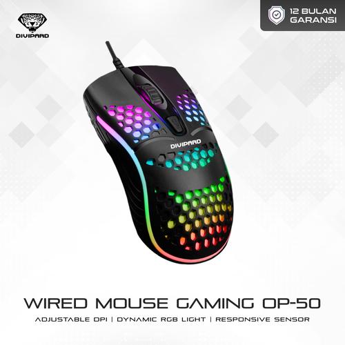 Jual Mouse Gaming Honey Comb Divipard OP-50 7 LED RGB Effects 7200DPI ...