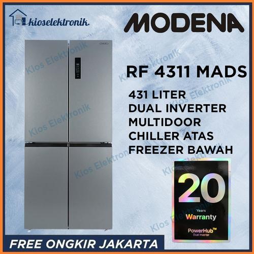 Promo MODENA Kulkas Multidoor RF 4311 MADS / RF4311MADS / 4311MADS - 431 Liter 4 Pintu Dual ...