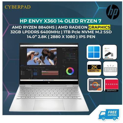 Jual HP envy X360 14 FA0888AU AMD Ryzen 7 8840HS 32gb 1TB 14" 2.8K OLED Touch - Leptop - Jakarta ...
