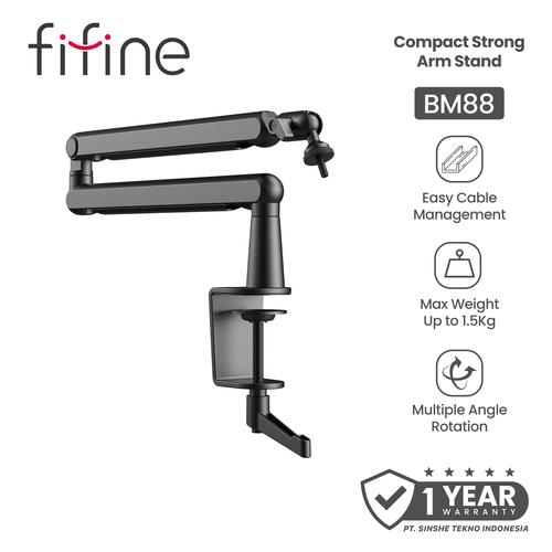 Jual Fifine BM88 Mic Boom Arm Stand with Build-in Springs, Handling Max ...