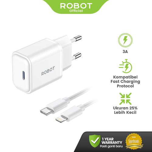 Promo ROBOT RT-P20S Adaptor Charger Fast Charging 20W 3A Charger Mini ...