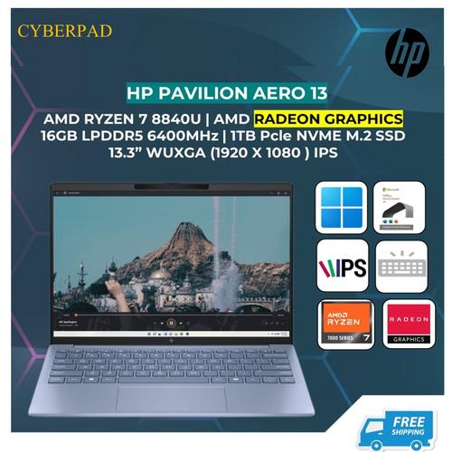 Jual HP Pavilion Aero 13 RYZEN 7 8840 16gb 1tb W11 ohs 13.3WUXGA ips ...