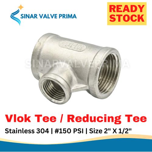 Jual Reducer Tee Stainless drat 2" X 1/2" inch / V-Tee SS304 - Jakarta ...