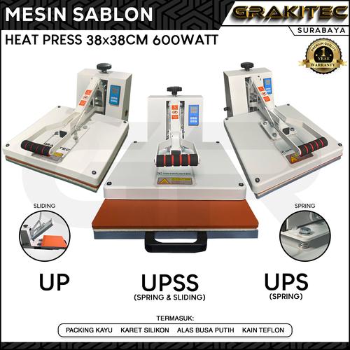 Jual Mesin Press Sablon Kaos 38x38 600 Watt Grakitec SBY - UP U-Shape ...