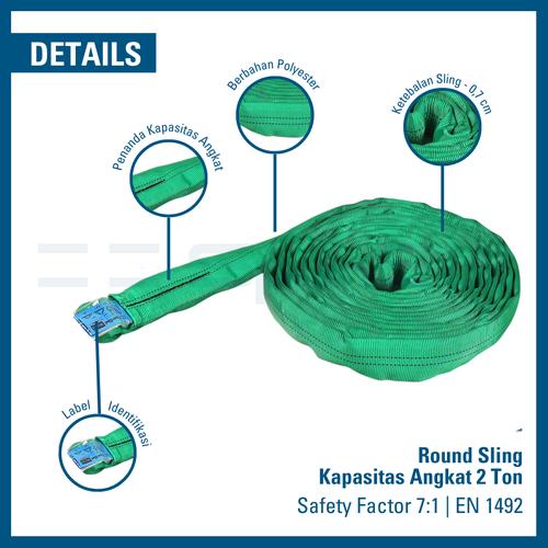 Promo [RS-L2000] SPANSET Roundsling 2 Ton, Safety Factor 7:1, Tali ...