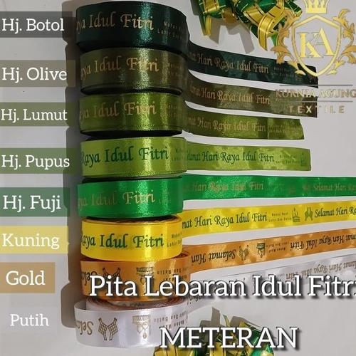 Jual Pita Satin Meteran Idul Fitri 1inch / Pita hampers / Pita Lebaran ...