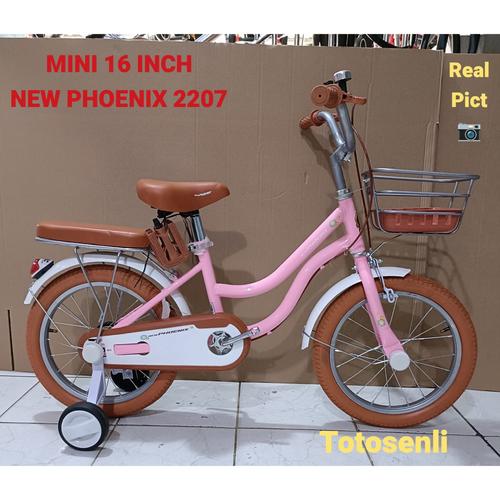 Jual sepeda anak cewek mini 16 NEW PHOENIX NP 2207 ada keranjang besi ...