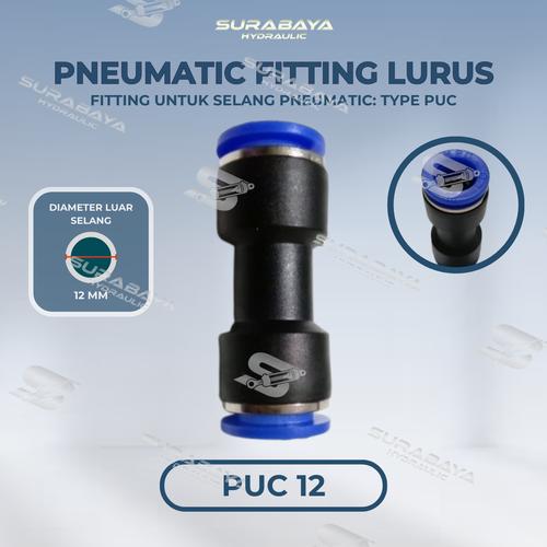 Jual PUC-12 | Pneumatic Fitting Lurus PUC - 12 | Konektor / Sambungan Selang Angin Pneumatik ...