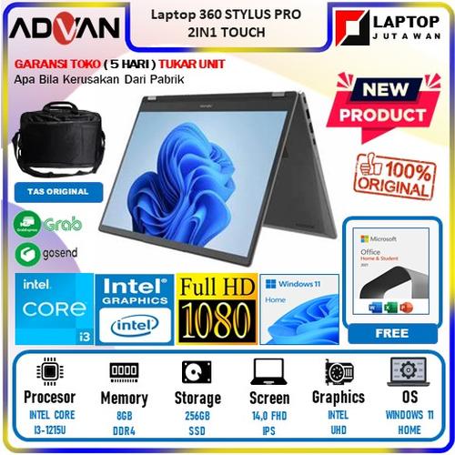Jual Laptop Advan 360 Stylus Pro 2in1 Touch Intel i3-1215u 8GB 256GB ...