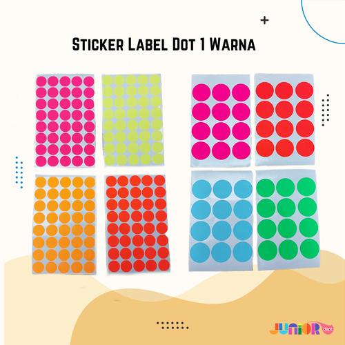 Jual Sticker Label Dot 1 Warna / Stiker Bulat / Stiker Warna Bulat ...