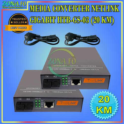 Promo Netlink HTB-GS-03 Gigabit Media Converter RJ45 FO Netlink Gigabit ...