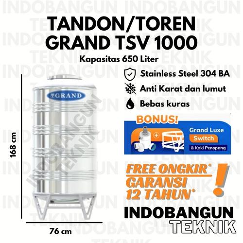 Jual Tandon Toren Tangki Air Stainless TSV 1000 (650 Liter) Tedmond ...