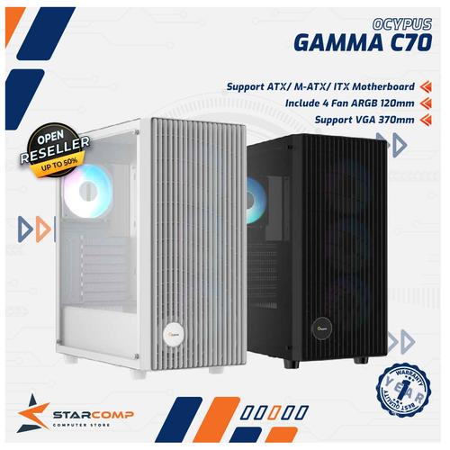Promo OCYPUS GAMMA C70 ATX Case Include 4 Fan ARGB Mid Tower Casing PC ...