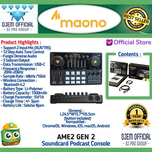 Jual MAONOCaster AM E2 GEN 2 SoundCard Maono AME2 GEN2 Podcast Console Live - MAONO AME2 Gen2 ...