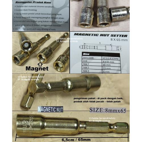 Jual 8mm x 65 Sok Mata Bor sock magnet kunci shock magnetic NUT Bolt ...