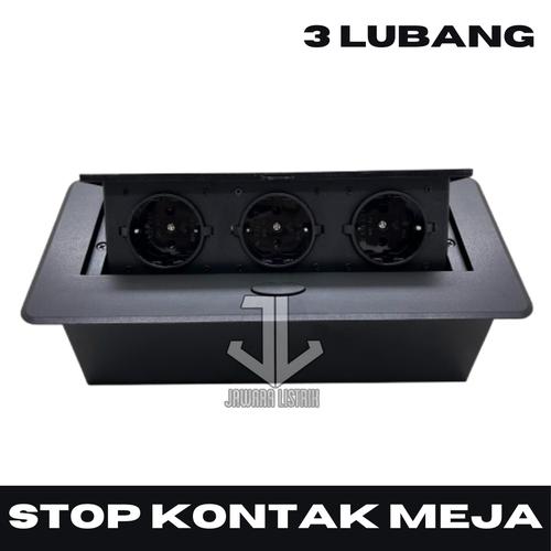 Jual STOP KONTAK MEJA HITAM INBOW 3 LUBANG TANAM 3 SOCKET FLIP OUT ...