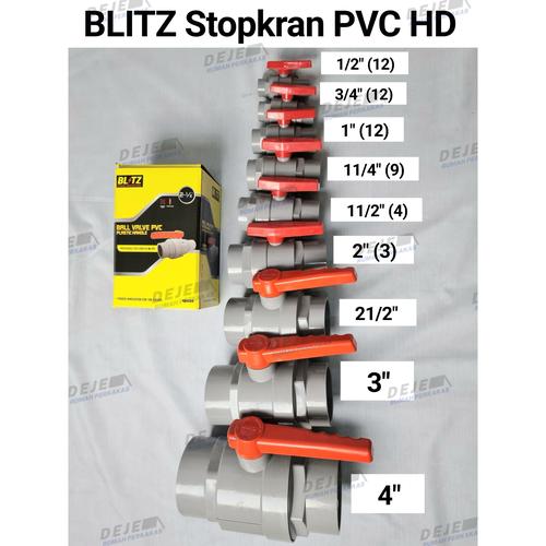 Jual BLITZ Ball Valve Stopkran Stop Kran PVC Plastik Gagang Plastik 1/2" 3/4" 1" 11/4" 11/2" 2 ...
