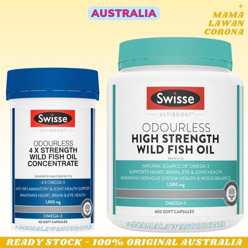 Jual SWISSE High Strength Wild Fish Oil 1500mg 1500 mg 1000mg 1000 400 ...