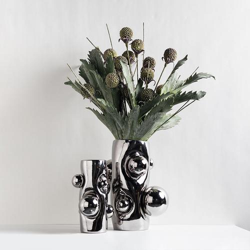 Jual Vase Bunga Hias Modern Minimalis Unik / Patch Futuristic Silver ...