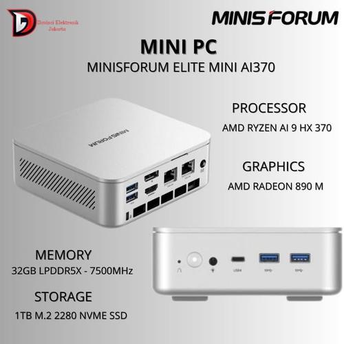 Jual MINISFORUM ELITEMINI AI370 MINI PC RYZEN Al 9 HX 370 32GB RAM 1TB ...