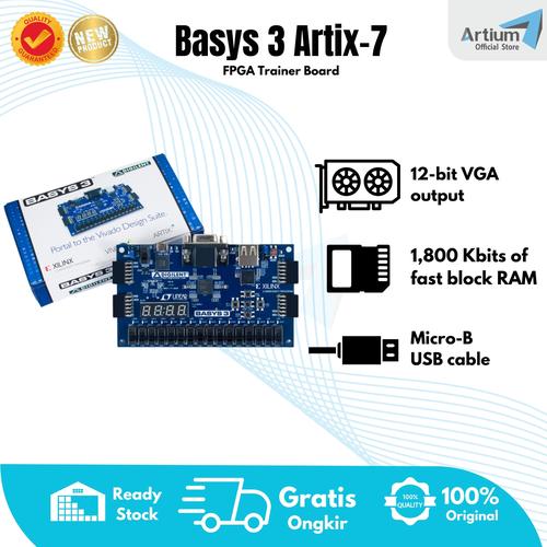 Jual Digilent Basys 3 Artix-7 FPGA Trainer Board | Programmable Logic ...