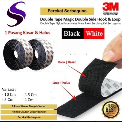 Jual Velcro Tape 3m Perekat Double Tape Serbaguna Set Halus Kasar ...