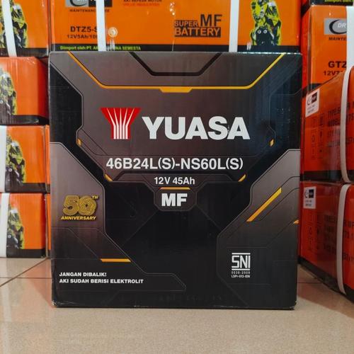 Jual Aki Mobil Yaris, Vios, Kijang Innova, Altis, CRV NS60LS / 46B24LS YUASA MF Aki kering ...