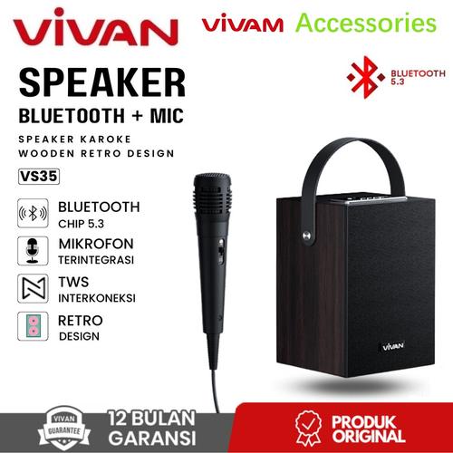 Jual VIVAN VS35 Speaker Bluetooth 5.3 Karaoke Speaker + Microphone TWS ...