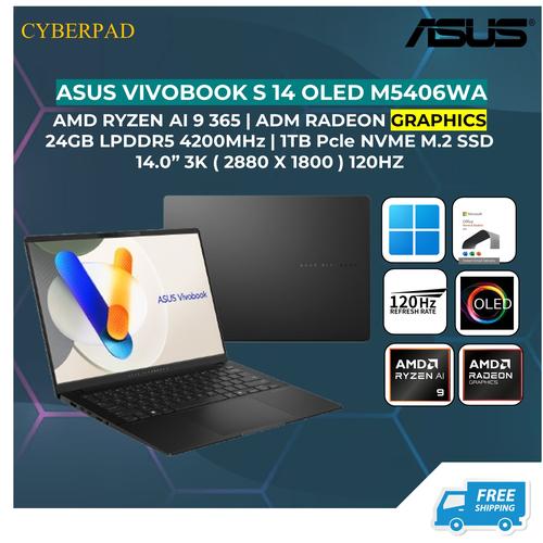 Jual Asus Vivobook S 14 Oled m5406wa Ryzen AI 9 365 24gb 1tb w11 ohs 14 ...