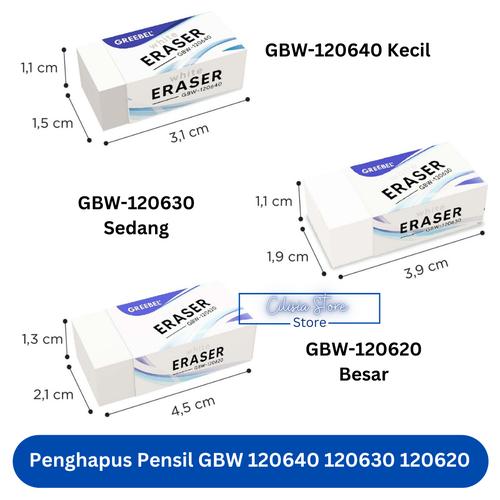 Jual Penghapus Pencil Greebel GBW 120640 120630 120620 Putih Eraser ...