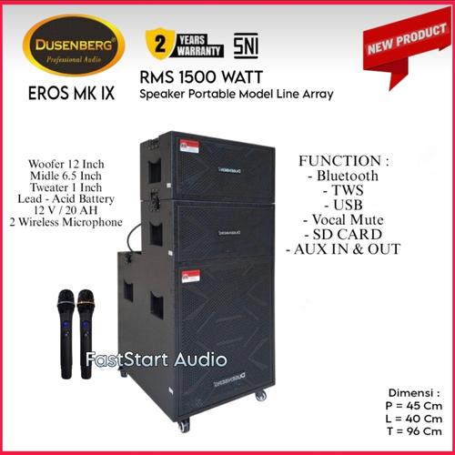 Jual Speaker Aktif Portable Model Line Array Dusenberg EROS MK IX Bluetooth Tws Original Garansi ...