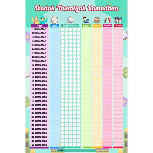 Jual POSTER AGENDA RAMADHAN ANAK - Edukasi untuk anak Paud dan SD ( A3 ...