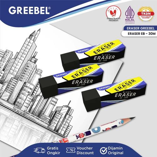 Jual Penghapus Pencil Greebel EB-30 Hitam Eraser Hapusan Pensil - Kota ...