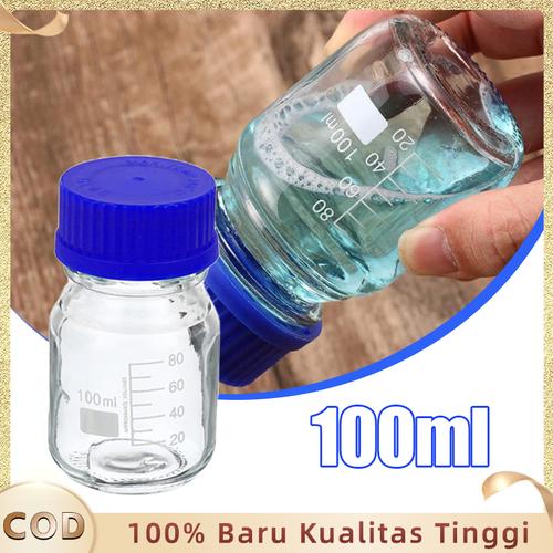 Jual Botol Reagen Kaca Bening Botol Reaksi Botol Lab Tutup Biru 100ml ...
