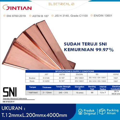 Jual Rail Copper SNI 12x200x4000mm Plat Tembaga Busbar/ Tembaga Murni ...