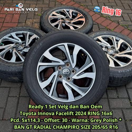 Jual Velg dan Ban Oem Toyota Innova Facelift 2024 RING 16x6 Pcd. 5x114 ...