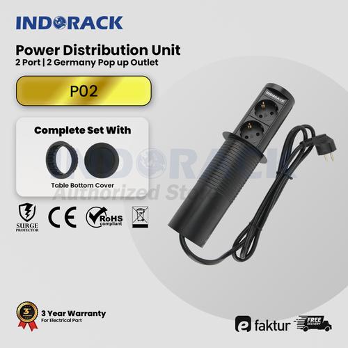 Promo Indorack P02 Stop Kontak Tanam 2 Lubang PDU 2 Outlet Germany ...