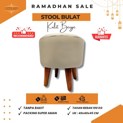 Jual Stool / Kursi Sofa / Puff Bulat Murah Ukuran 40cm x 40cm KULIT ...