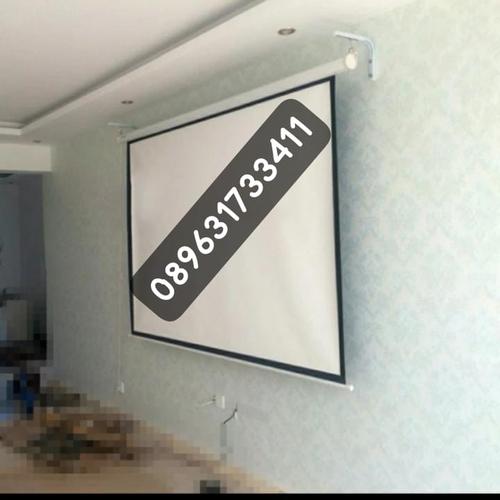 Jual layar projector elektrik 250cm x 250cm remote merk green star ...