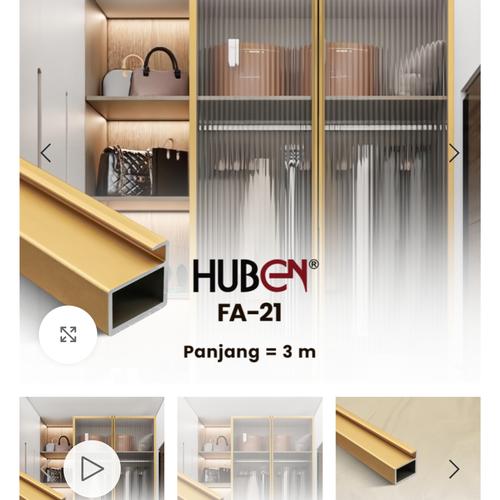 Jual Frame kaca alumunium HUBEN FA 21 dan handel FHD 21 panjang 3 meter ...
