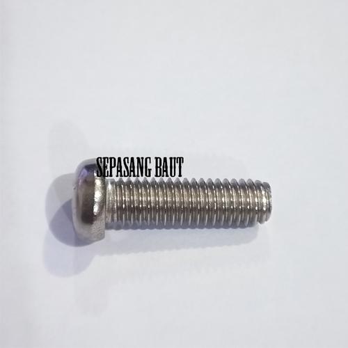 Jual M6 x 20 Baut JP Kepala Obeng + Bulat Pan Head Stainless 304 - Kab. Bekasi - Sepasang Baut ...