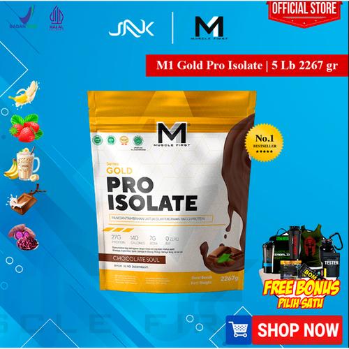 Jual M1 Muscle First - Pro Isolate 5 lbs - Banana - Pouch, Shaker Rimba ...