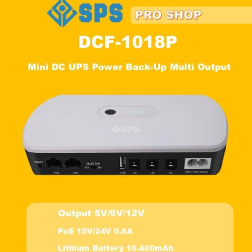 Jual Mini DC UPS SPS 1036P Uninterrupted 36W 10.400 mAh 12V, 9V, 5V ...