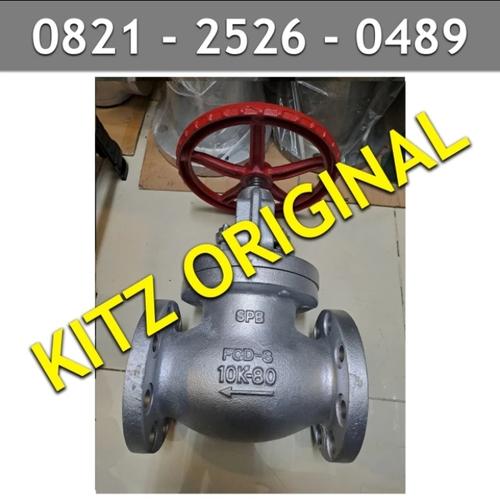 Jual 3" GLOBE VALVE CAST IRON BESI CI JIS 10K FLANGE MERK KITZ ORIGINAL ASLI - UKURAN DN80 3 ...