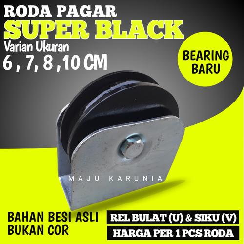 Jual Roda Bubut Super Black 6cm , 7cm, 8cm & 10cm / Roda Pintu Gerbang ...