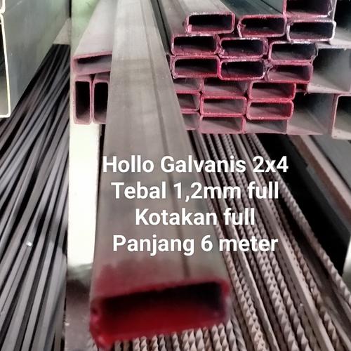 Jual HOLLOW 2x4 GALVANIS TEBAL 1,2MM FULL / KOTAKAN FULLL / PANJANG 6 ...