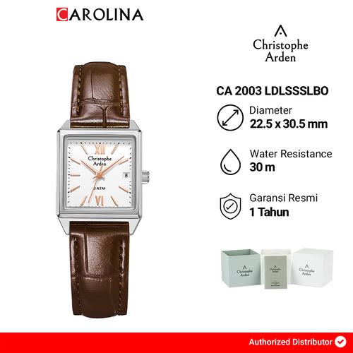 Promo Jam Tangan Wanita Christophe Arden CA 2003 LDLSSSLBO Tank Silver ...
