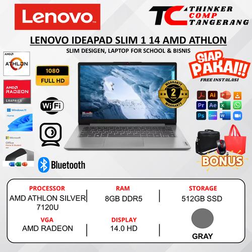 Jual Lenovo Ideapad Slim 1 AMD Athlon Silver 7120u 8GB 512SSD Windows ...