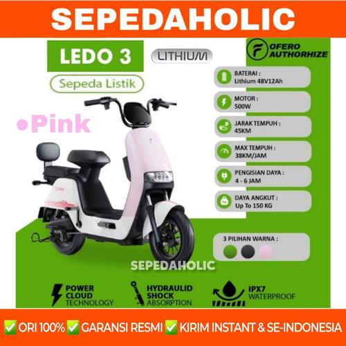 Jual Sepeda Listrik OFERO LEDO 3 LIT LITHIUM 500 Watt Electric E Bike ...