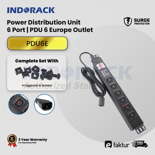 Promo Indorack PDU6E Stop Kontak 6 Lubang PDU 6 Outlet Europe Colokan ...